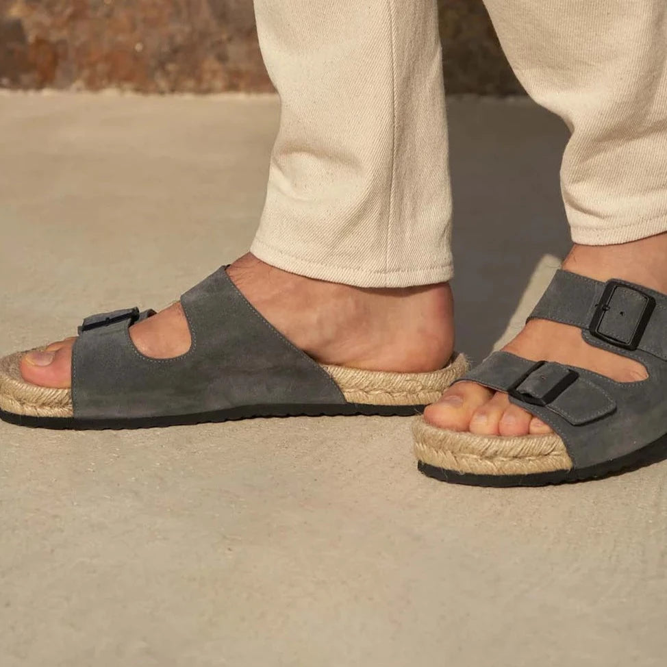 Suede Nordic Sandals Hamptons Carbon Grey – My Favourite Things Shop